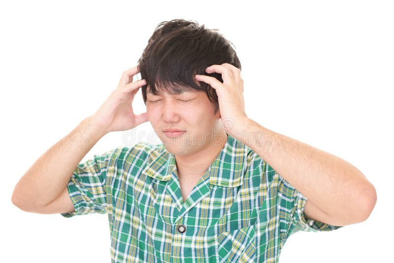 Frustrated Asian man stock image. Image of isolated - 126086817