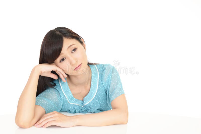 Tired Asian woman stock photo. Image of management, lady - 58248570