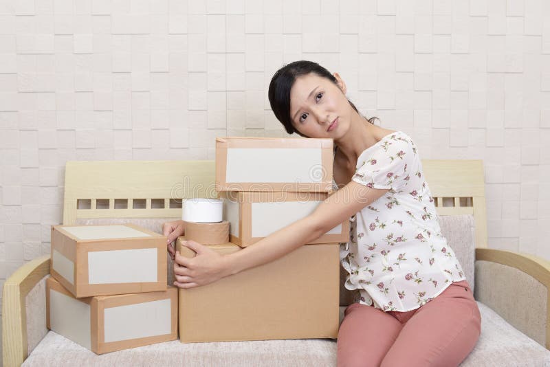 Woman to the moving stock image. Image of beautiful - 134354589