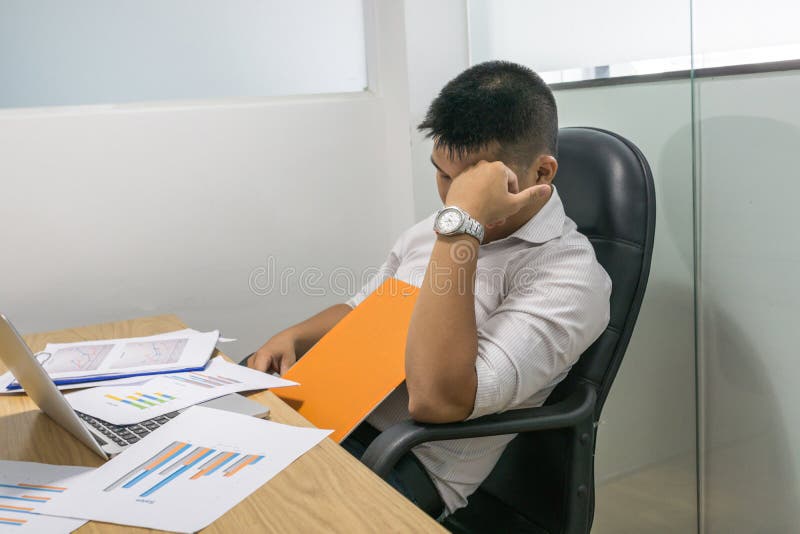 Tired and Stressful Man Overloaded with Business Work Stock Image ...
