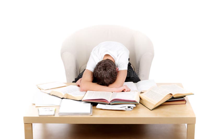 Tired student stock image. Image of asleep, jaded, final - 17232347