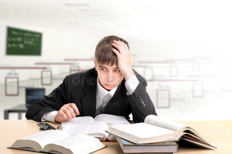 Tired student stock image. Image of amazed, exam, black - 19129327