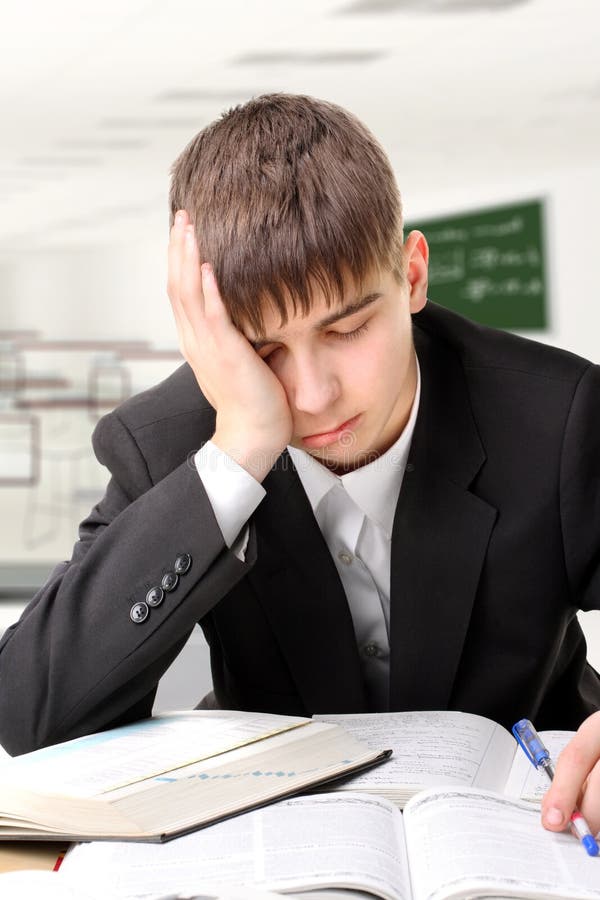 Tired student stock image. Image of male, education, exhausted - 13982869