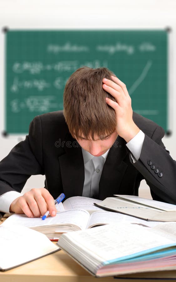 Tired student stock photo. Image of male, final, hard - 19897450