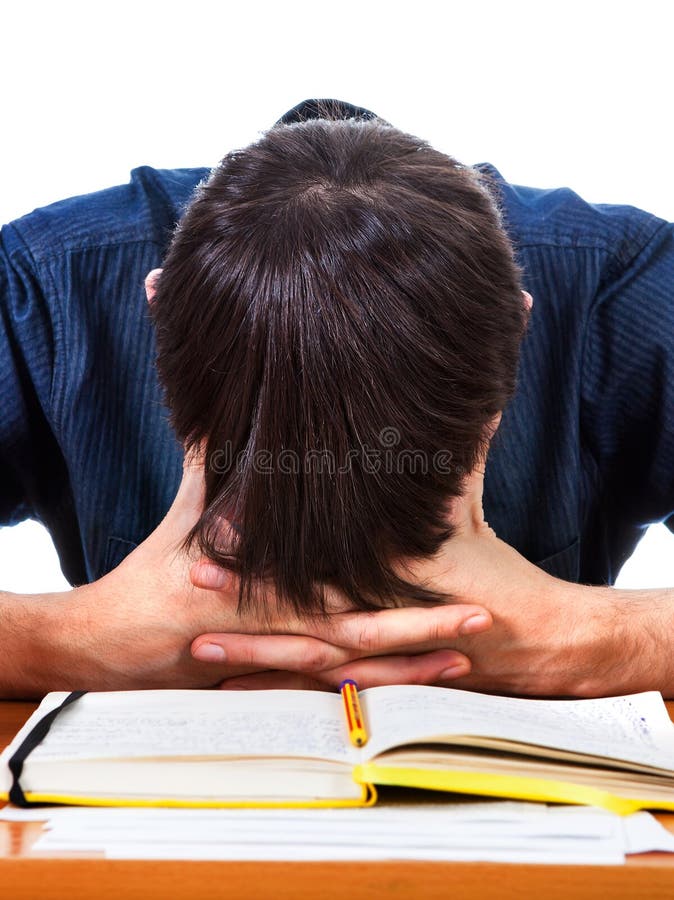 Tired Student sleeping stock image. Image of male, apathy - 139934485