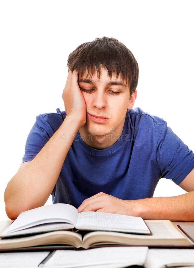 Tired Student Portrait stock photo. Image of problem - 211750090