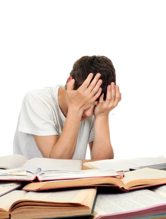 Tired student stock photo. Image of examination, jaded - 18587480