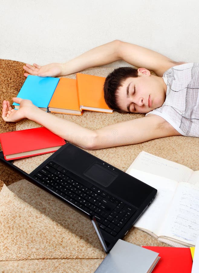 Student sleep with a books stock image. Image of books - 110660083