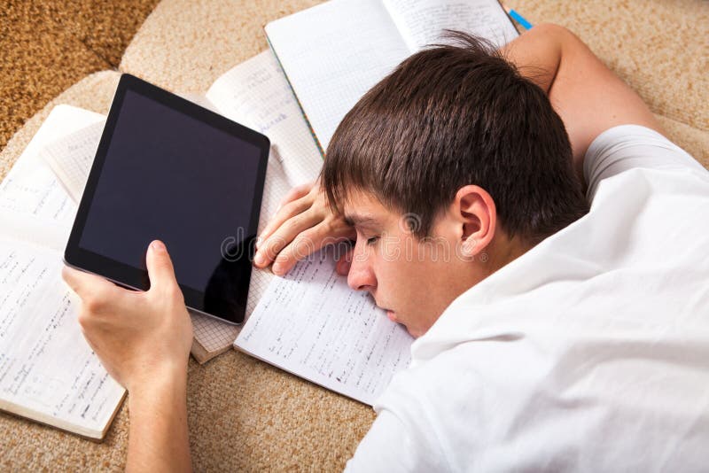 Tired Student sleeping stock image. Image of sleep, snooze - 106134865