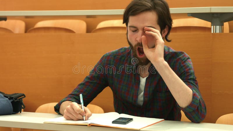Tired Student Girl Sleeping on the Books in the School Library ...