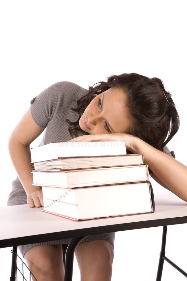 Tired of studing stock photo. Image of book, notebook - 12402768