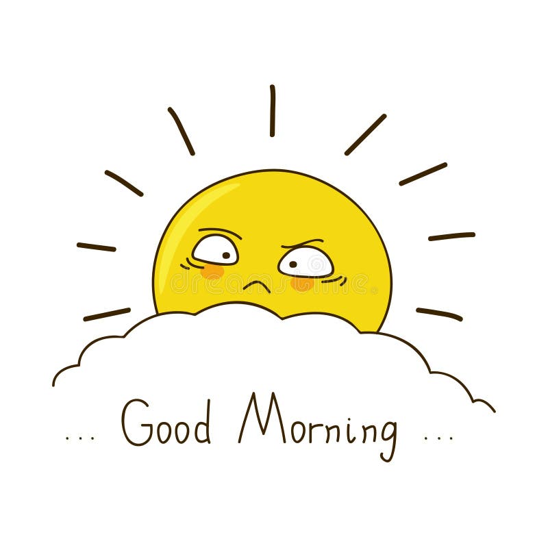 Tired Sun Wishes You Good Morning Stock Vector - Illustration of ...