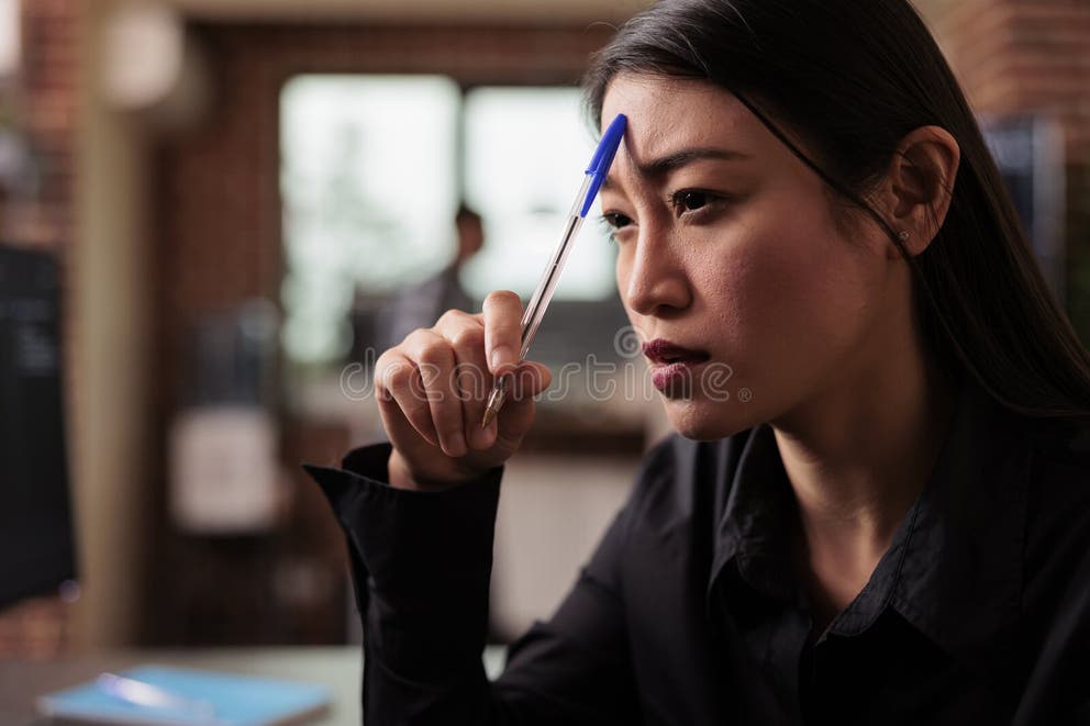 Tired Tech Programmer Brainstorming Ideas about Coding Solution Stock ...