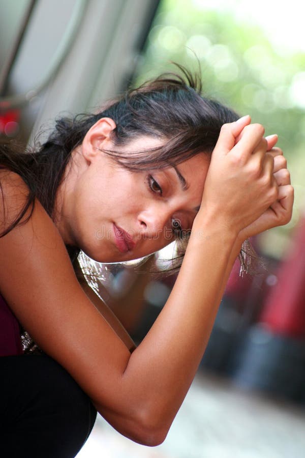 Tired Thinking Woman stock photo. Image of determined - 3346802