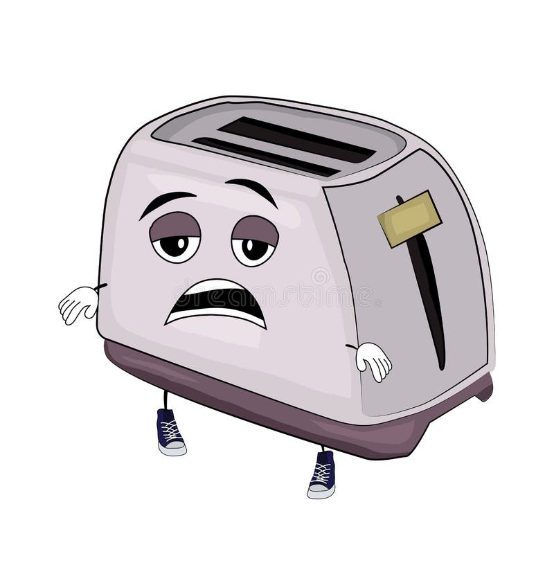 Sad toaster cartoon stock illustration. Illustration of lonely - 47957142