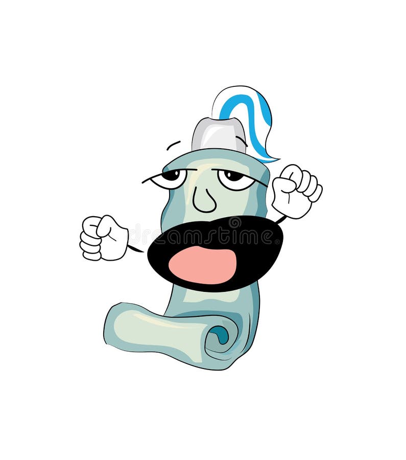 Sad toothpaste cartoon stock illustration. Illustration of tooth - 85578194