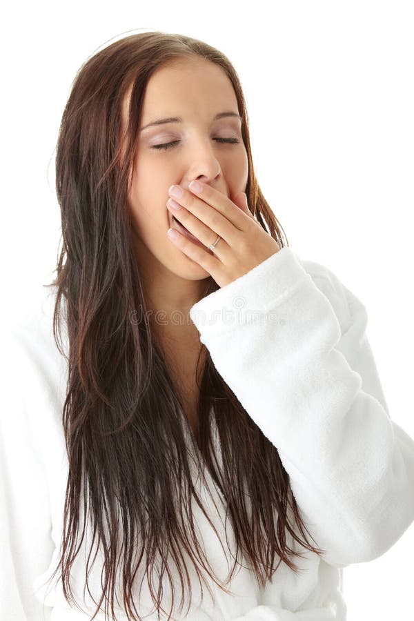 Tired woman stock image. Image of morning, exhausted - 11490907