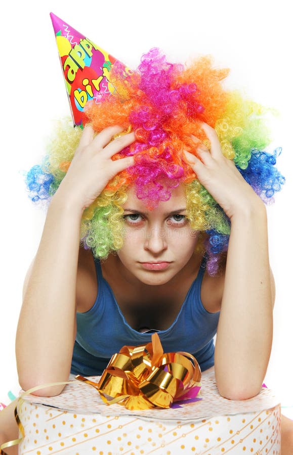 Tired Woman after Party Over White Stock Photo - Image of cake, hair ...