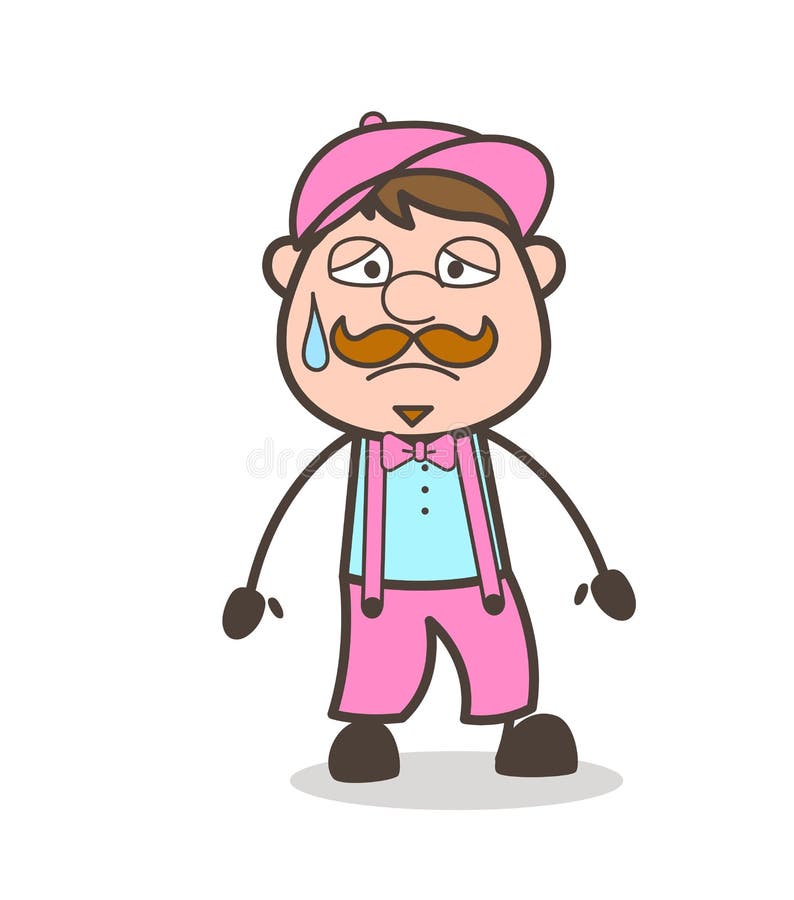 Tired Worker Face with Cold Sweat Vector Stock Illustration ...