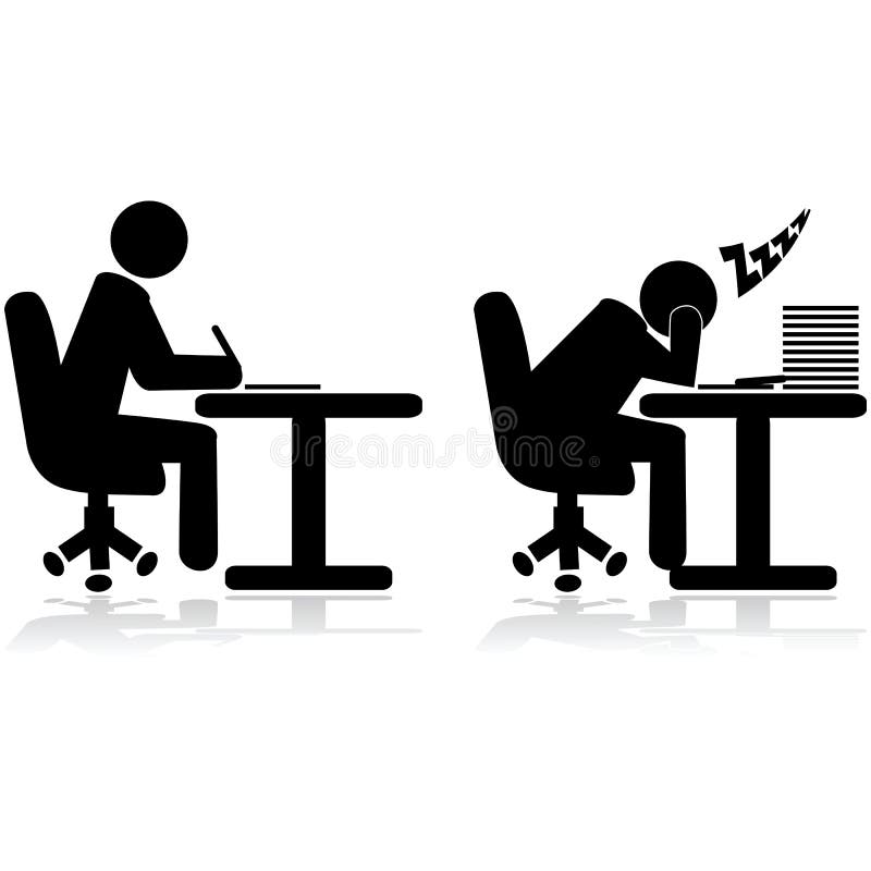 Tired worker stock vector. Illustration of bored, stick - 32971908
