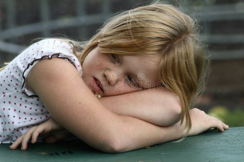 Tired young girl stock photo. Image of youth, young, outside - 3286160