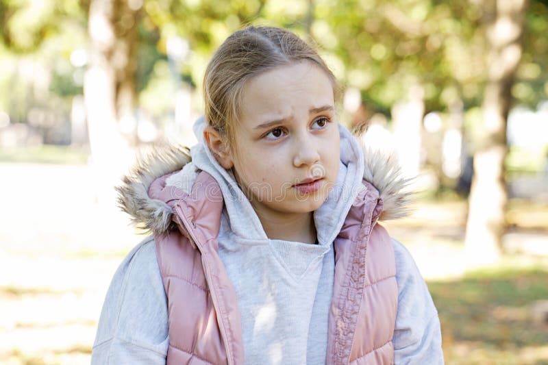 Tired Young Girl Outdoors, Portrait Stock Image - Image of smile ...