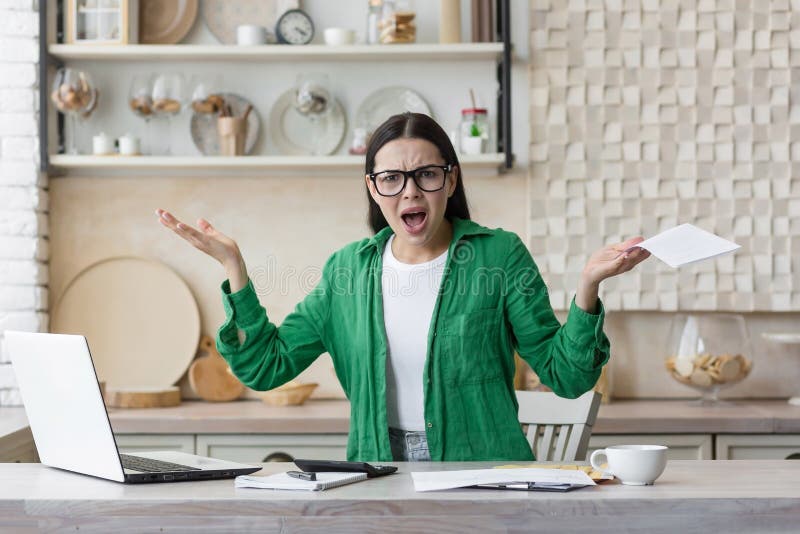 Tired Young Single Mother Feeling Stressed because of Financial ...