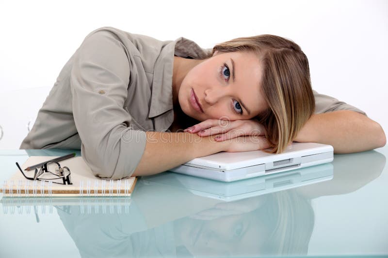 Tired young woman stock photo. Image of drowsy, comatose - 26498392