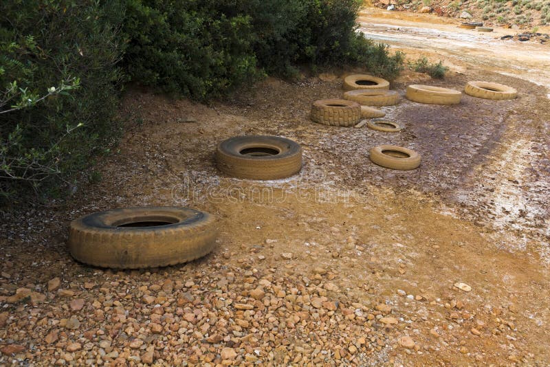 Tires Landfill Pollution stock photo. Image of environment - 92717246