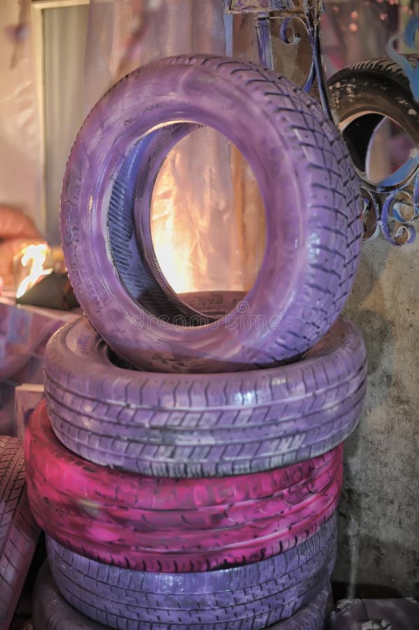 Colorful Tires stack stock image. Image of many, damage - 23622307