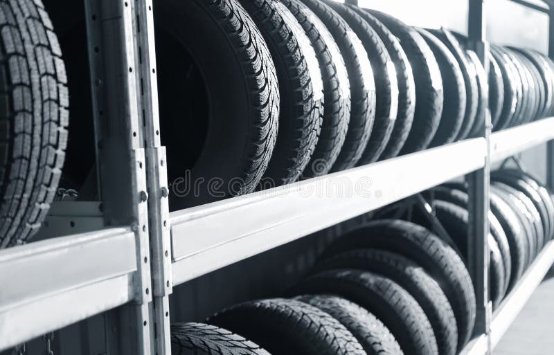 Tires on Rack in Car Service Stock Photo - Image of luxury, tyre: 166784246