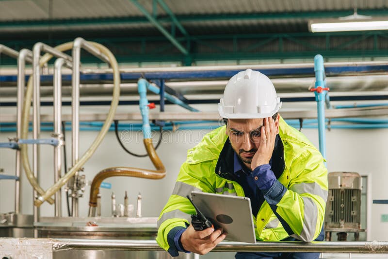 Tires Stress Engineer Worker Overtime Working. Having Problem Feeling ...