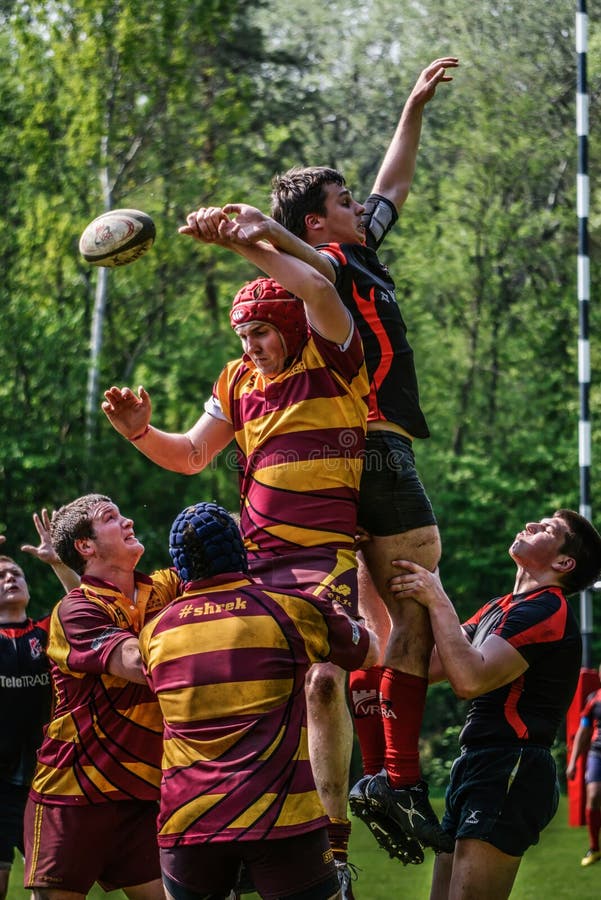 Tiro della palla di rugby immagine stock editoriale. Immagine di giochi ...