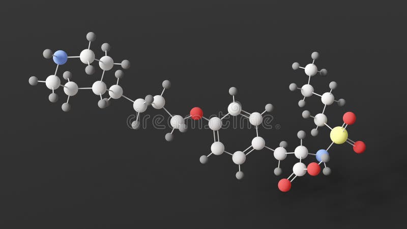 Tirofiban Molecule, Molecular Structure, Platelet-aggregation ...