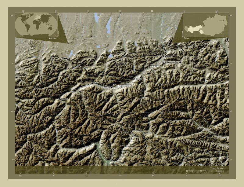 Tirol, Austria. Wiki. Labelled Points of Cities Stock Image - Image of ...