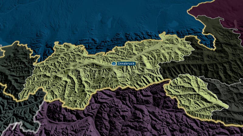 Tirol, Austria - Highlighted with Capital. Administrative Stock ...