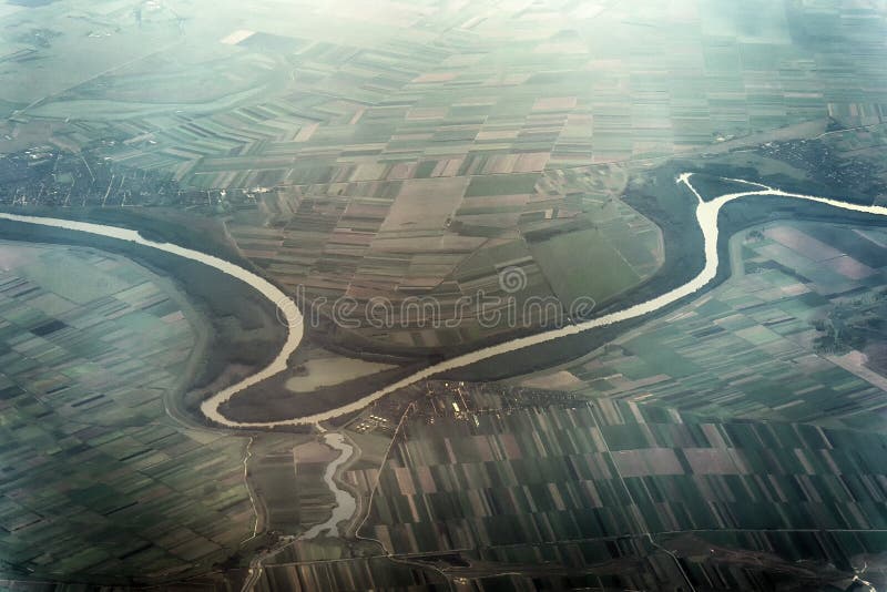 The Tisa River in Serbia is Seen from the Plane Stock Image - Image of ...