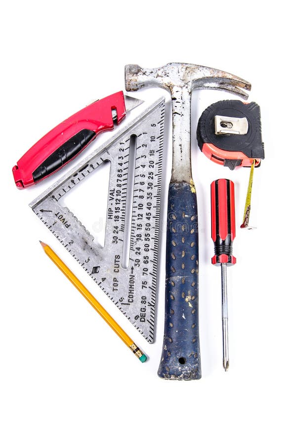 Tischler Tools Vereinbart In Einem Dreieck Stockbild - Bild von messer ...