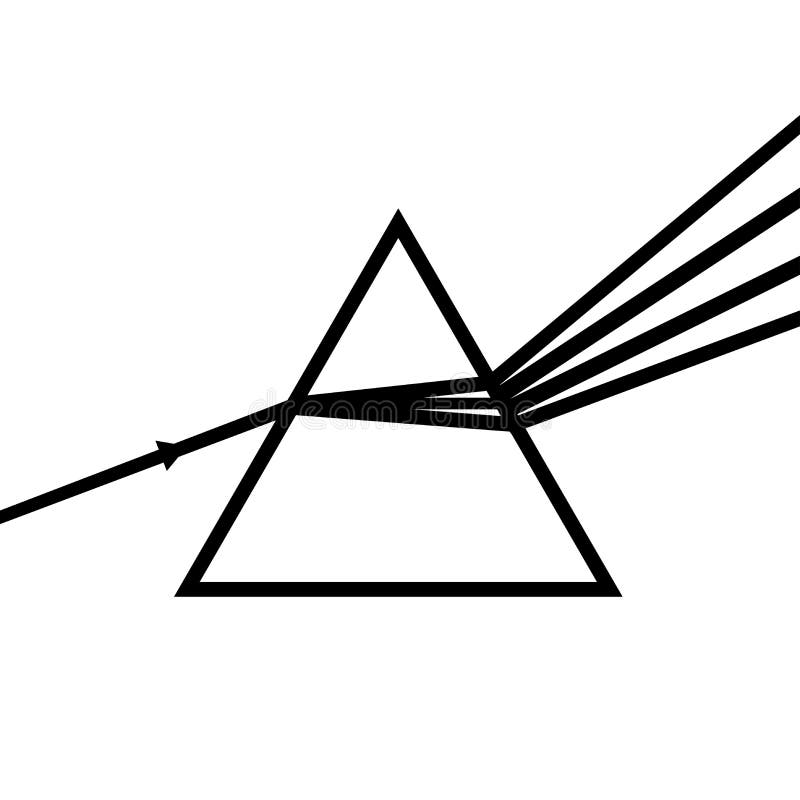 Black Symbol or Icon of the Optical Glass Prism. Dispersion or ...