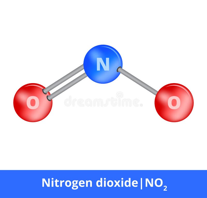 Ball-and-stick Model of Chemical Substance. Icon of Nitrogen Dioxide ...