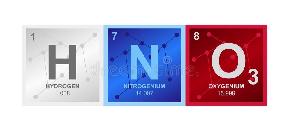 Vector Symbol of Nitric Acid Which Consists of Hydrogen, Nitrogen and ...