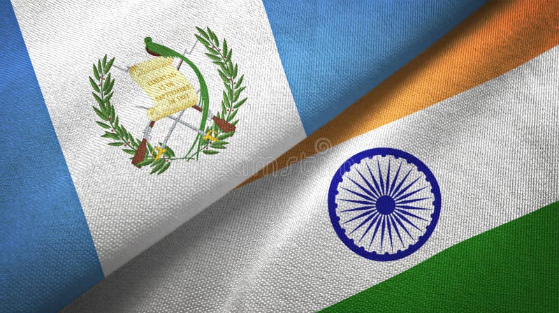 Tissu De Textile De Drapeaux Du Guatemala Et De L'Inde Deux, Texture De ...