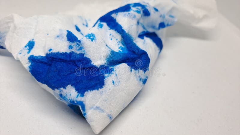 Tissue with Abstract Paint of Blue Tint Amd White Background Stock ...