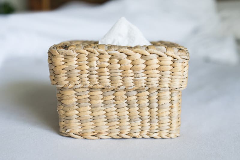 Tissue Box on Bed at Bedroom Stock Photo - Image of napkin, pillow ...