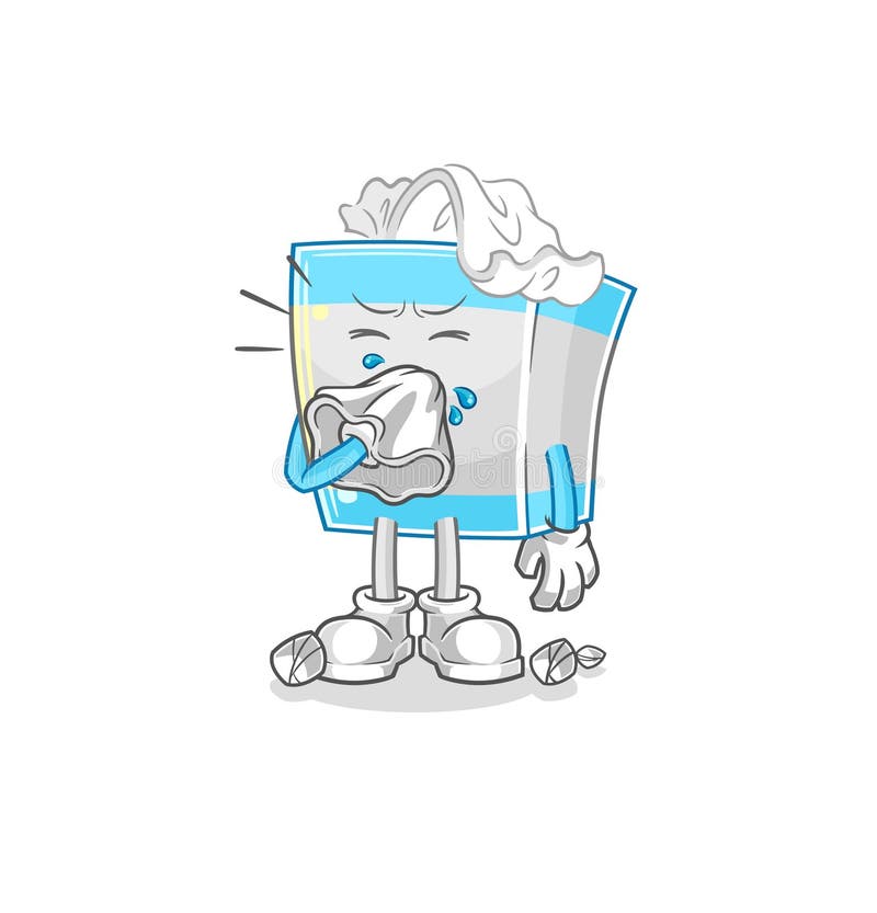 Tissue Box Blowing Nose Character. Cartoon Mascot Vector Stock Vector ...