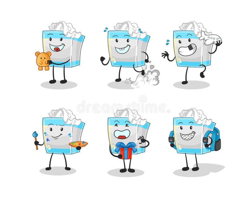 Tissue Box Children Group Character. Cartoon Mascot Vector Stock Vector ...