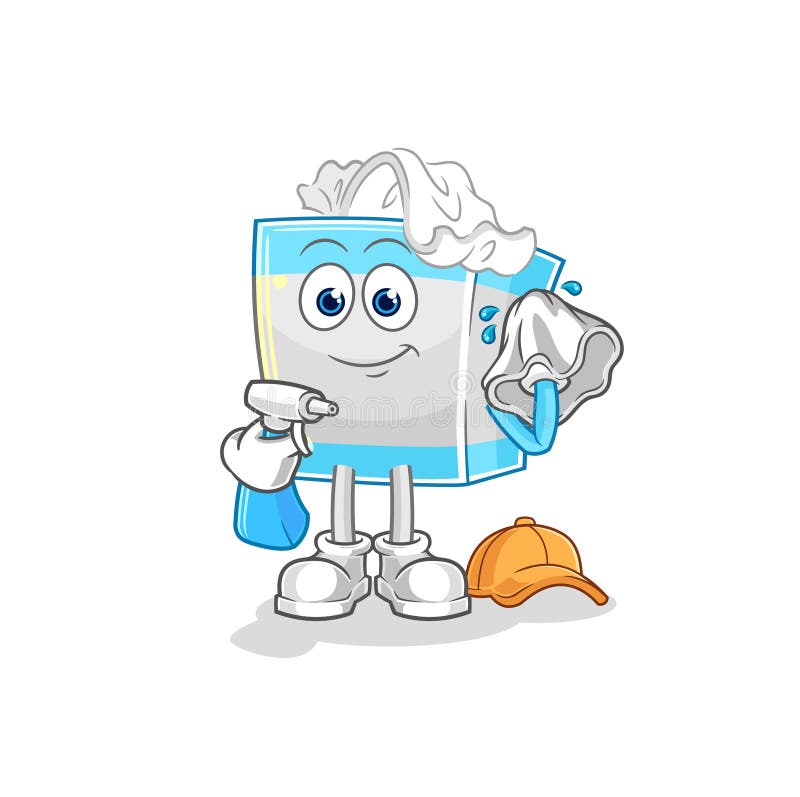 Tissue Box Cleaner Vector. Cartoon Character Stock Vector ...