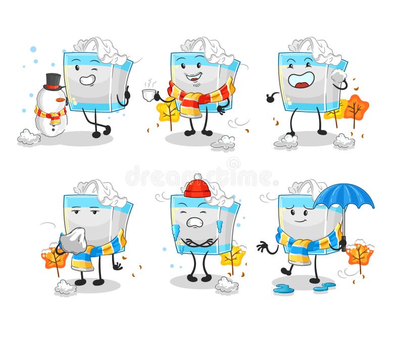 Tissue Box in Cold Weather Character Mascot Vector Stock Vector ...