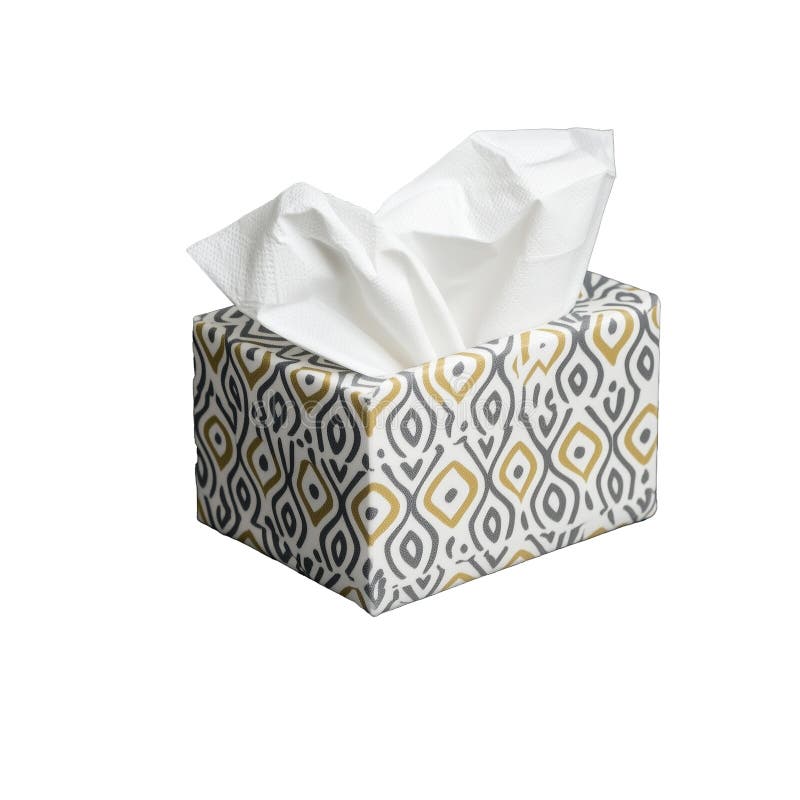 Tissue Box with Decorative Design on a Transparent Background Stock ...
