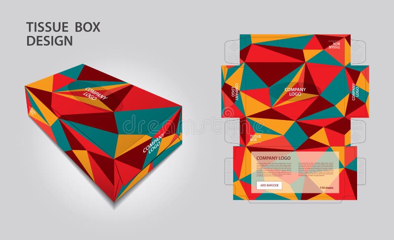 Tissue Box Design Multicolorful Polygon Background, 3d Box, Product ...